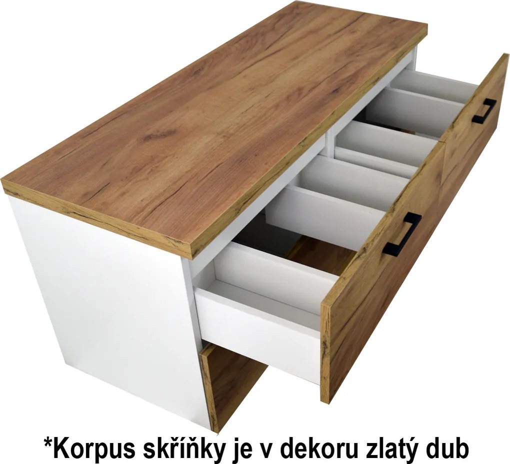Comodo Koupelnová skříňka pod deskové umyvadlo Agria GO 120-HD - zlatý dub/zlatý dub
