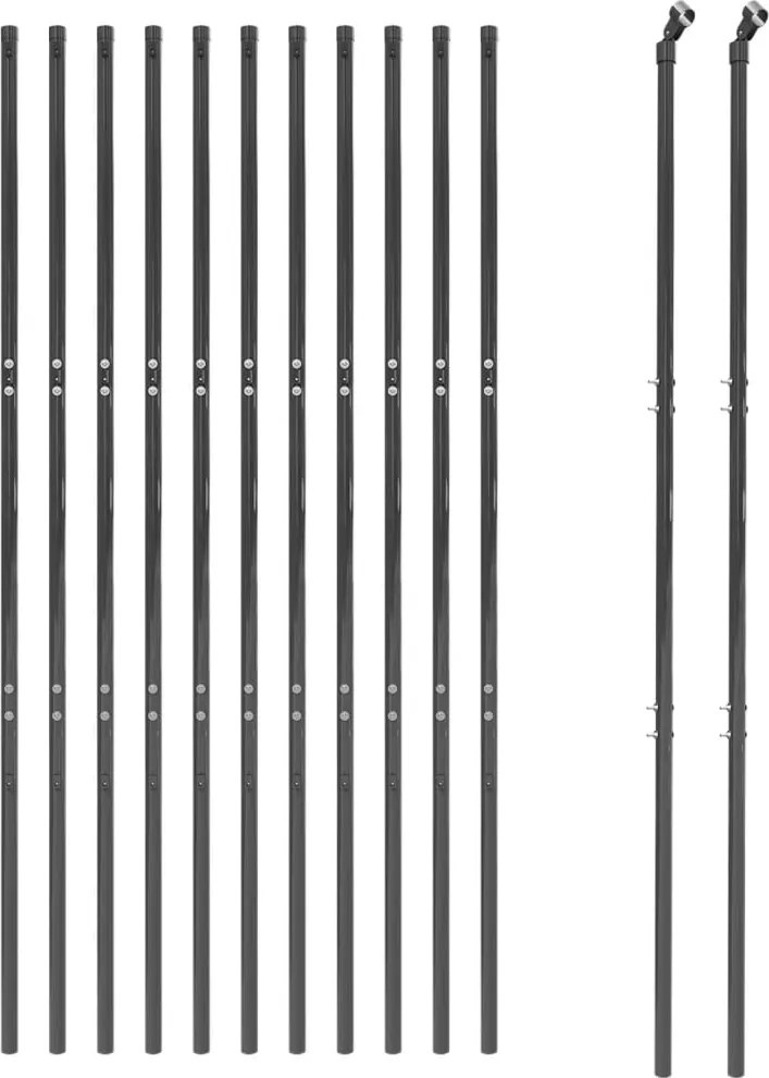Drátěný plot antracitový 2 x 25 m pozinkovaná ocel 154206