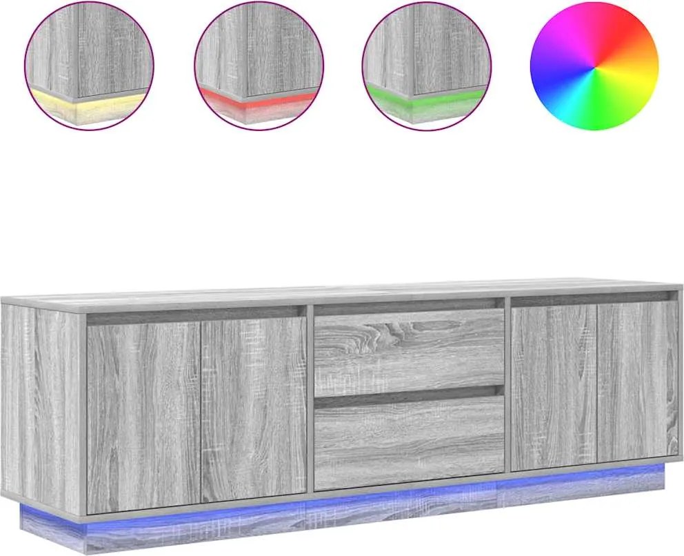 TV skříňka s LED světly šedá Sonoma 160,5x41x50 cm 3328431