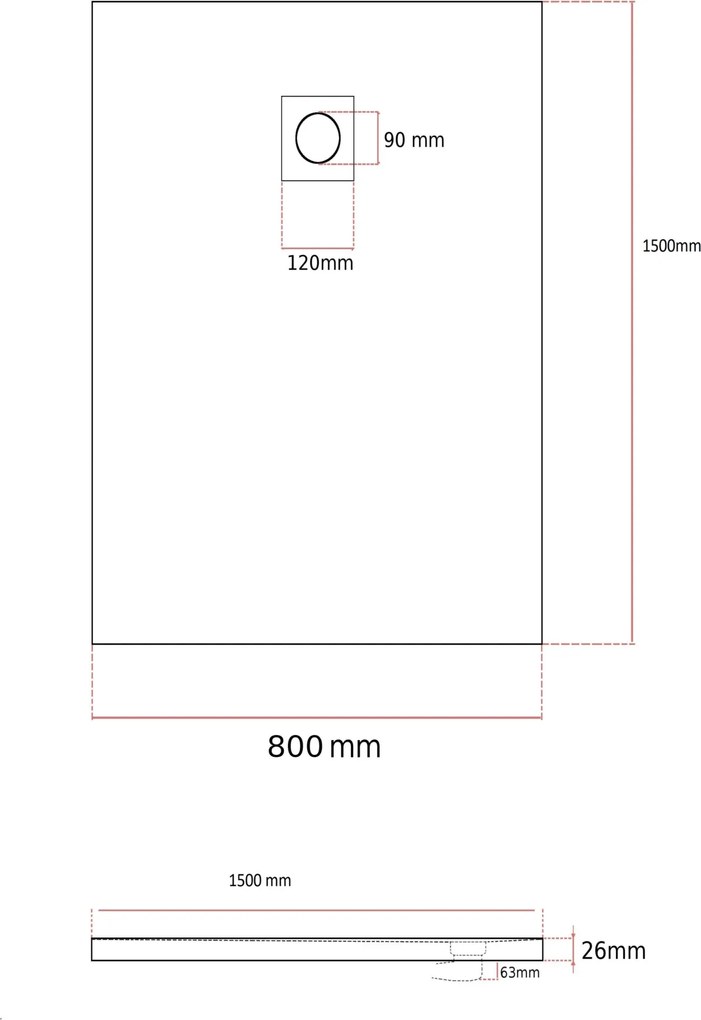 Gamma Erga Oldaf, SMC obdélníková sprchová vanička 150 x 80 cm, bílá matná, ERG-GMA-OL-80150