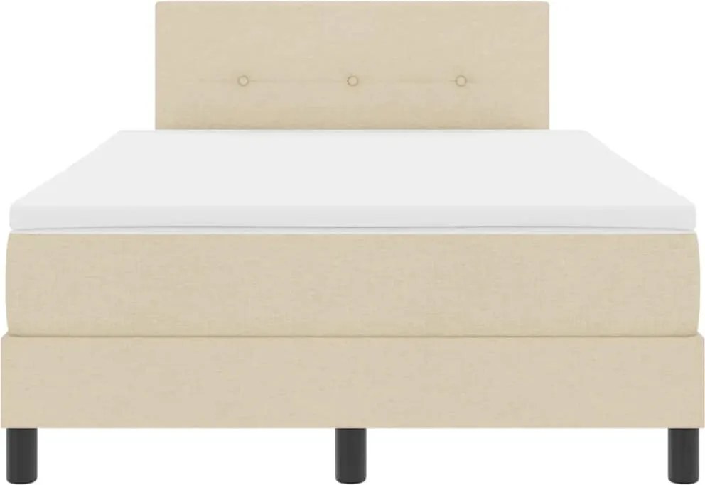 Postel s boxspringem s čelo Krémová 120 x 200 cm textil 3338683