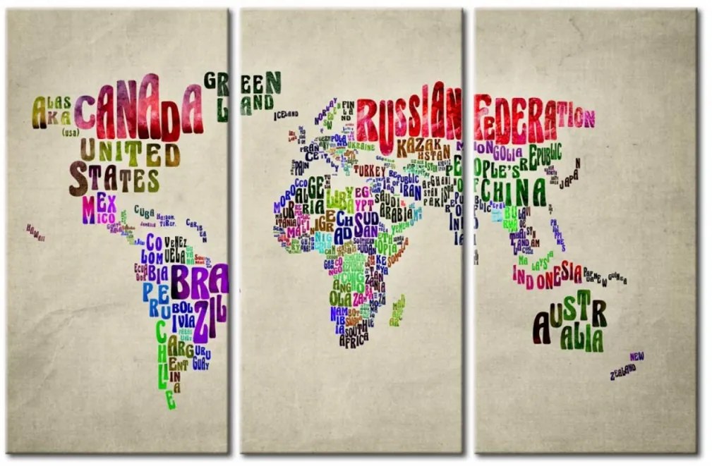 Mapa na korkové tabuli - barevné země (90x60 cm) - Murando DeLuxe