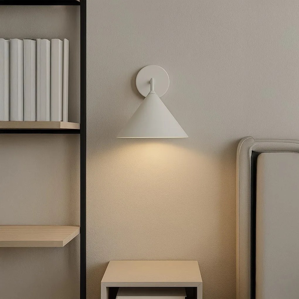 Nástěnné svítidlo Capital, 1x bílé kovové stínítko, (fi 21cm), w