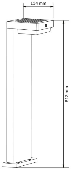 LED Solární lampa se senzorem MALI LED/4,5W/3,7V 2000 mAh IP44 černá