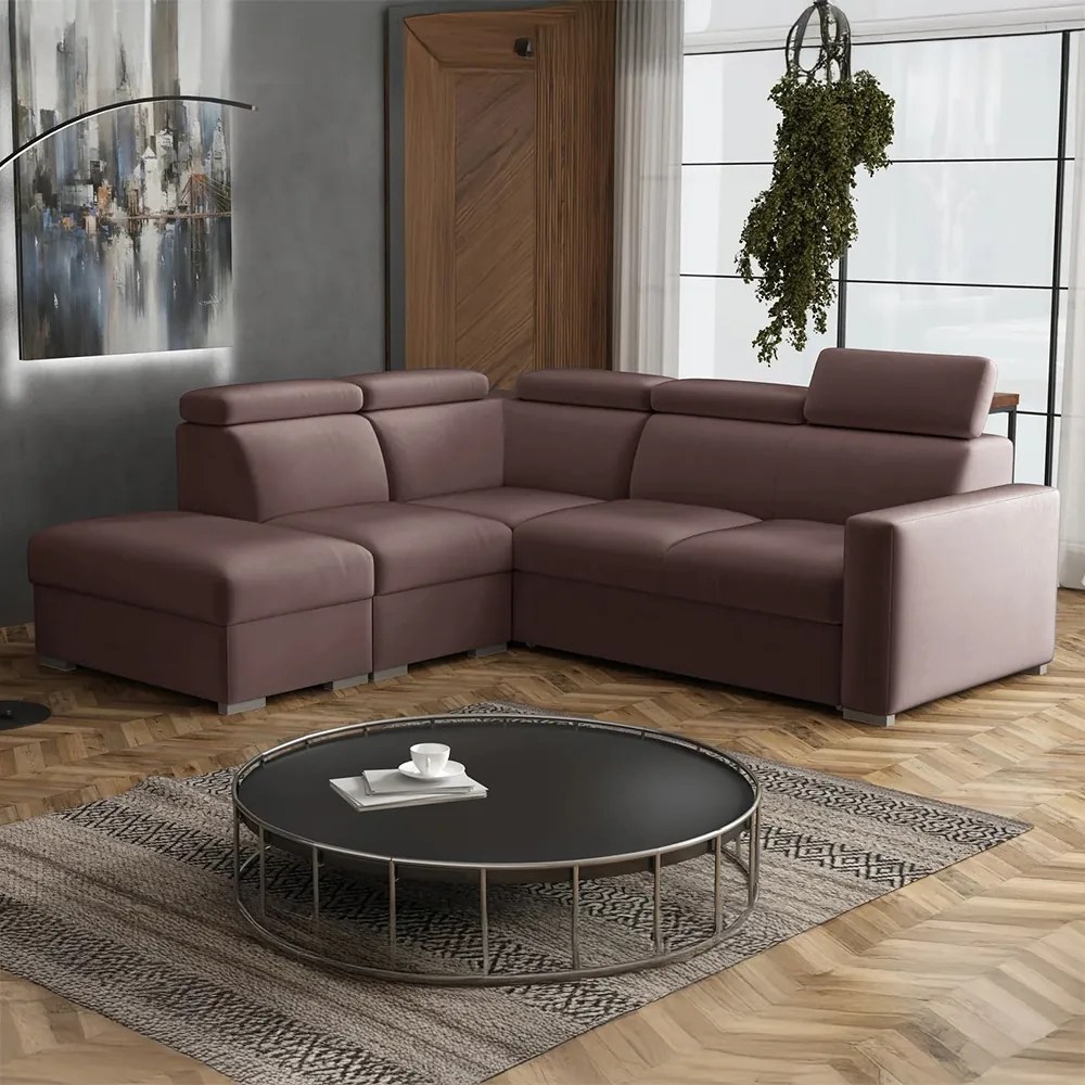Sedací souprava PEDRO L | 230x250 cm | rozkládací + 2x úložný prostor | polohovatelné záhlavníky | VÝBĚR TKANIN