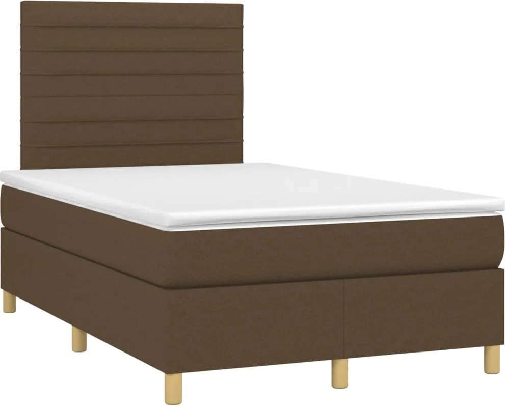 Box spring postel s matrací tmavě hnědá 120x200 cm textil 3142404