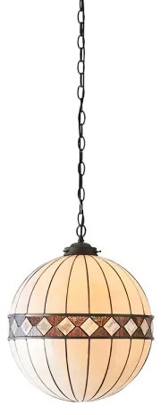 Endon 67045 - Lustr na řetězu Tiffany FARGO 1xE27/60W/230V pr. 40 cm