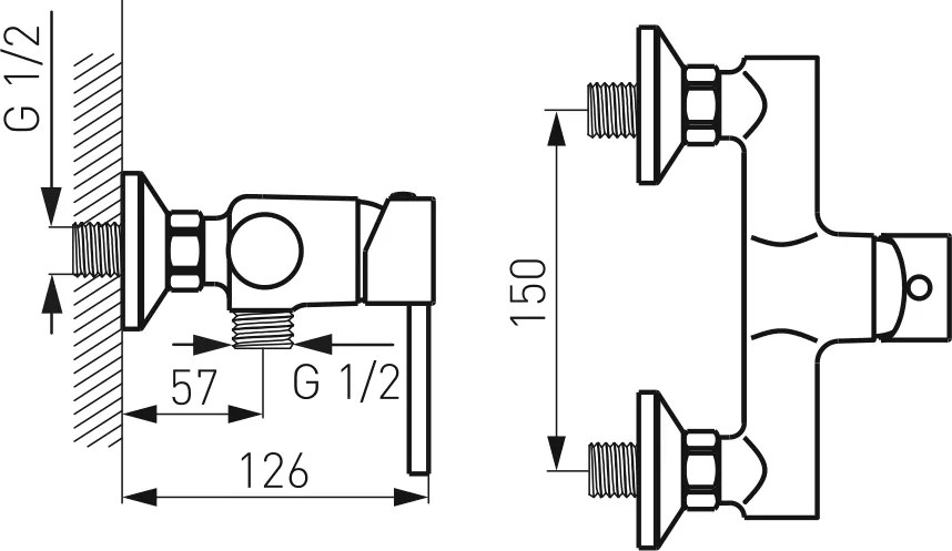 Ferro Fiesta - Sprchová baterie se spodním uchycením, chrom BFI7