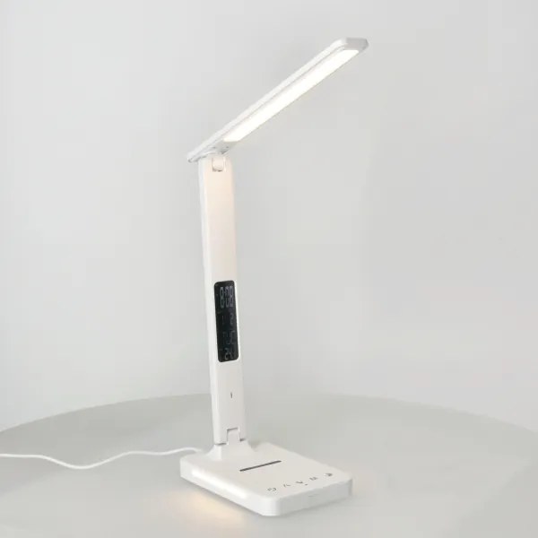 LED Stm. lampa s bezdr. nab. QI, displejem a USB portem LED/7W/230V 3000-6000K