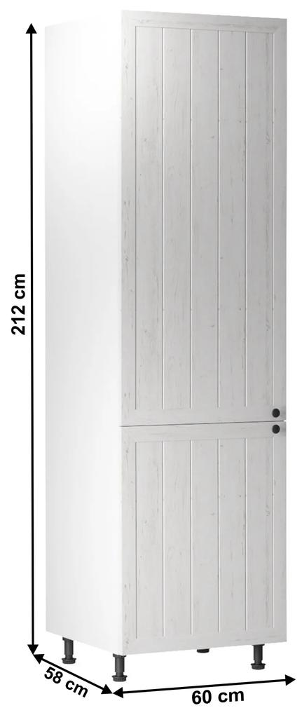 Skříň na vestavnou lednici D60ZL, levá, bílá / sosna Andersen, PROVANCE