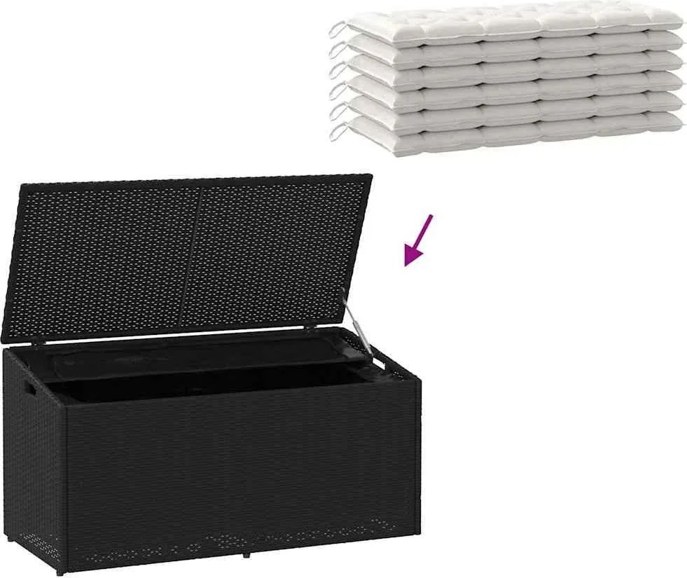 vidaXL Zahradní úložný box 110 x 50 x 58 cm polyratan [4104069] Barva: Béžová