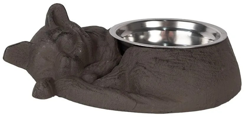 Miska pro kočky ve stojanu hnědé spící kočky - 32*23*10 cm / 325 ml