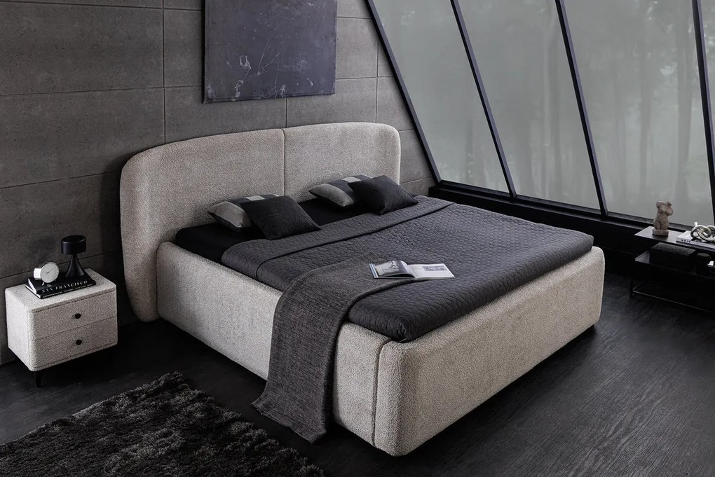 Invicta Čalouněná postel ART DECO 180x200 s úložným prostorem šedá 45332