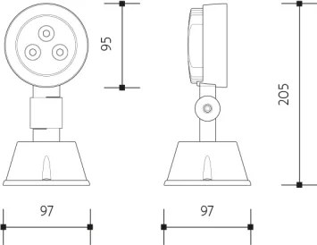 Zahradní svítidlo OKO 3 teplá bílá Panlux OKN-3LED/T