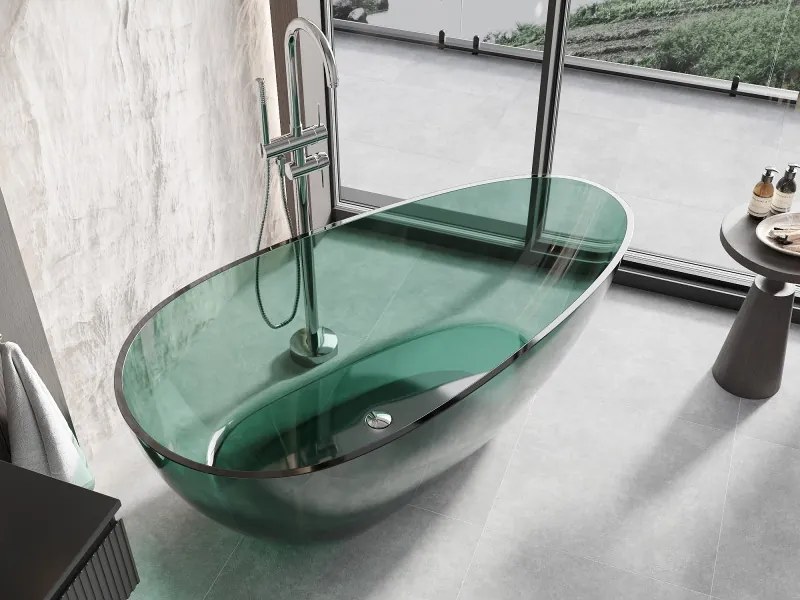 Mexen Glass, volně stojící vana 170 x 85 cm, zelená, 58061708511