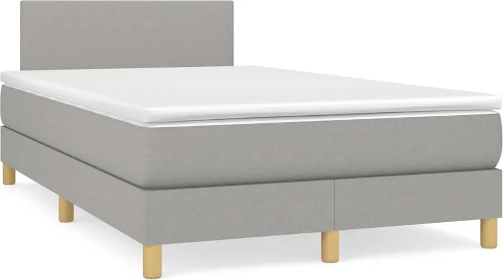 Box spring postel s matrací světle šedá 120 x 200 cm textil 3140441