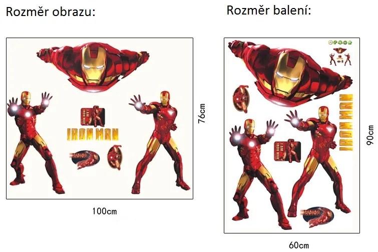 Živá Zeď 3D Samolepka na zeď Iron Man
