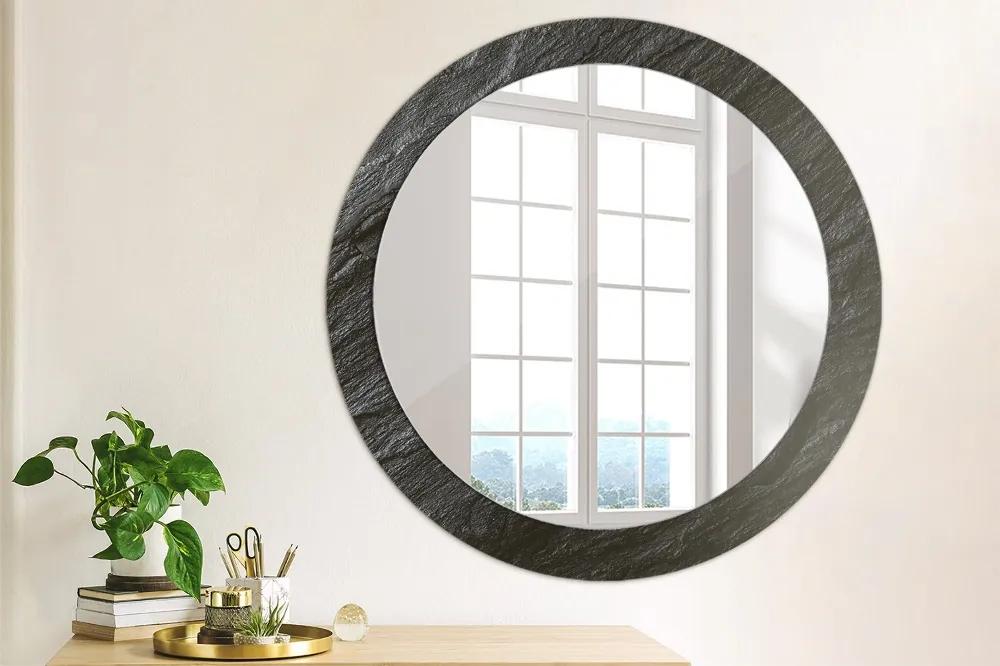 Kulaté dekorativní zrcadlo Černý kámen fi 80 cm