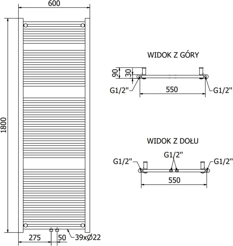 Mexen Mars elektrický radiátor 1800 x 600 mm, 900 W, bílý - W110-1800-600-2900-20