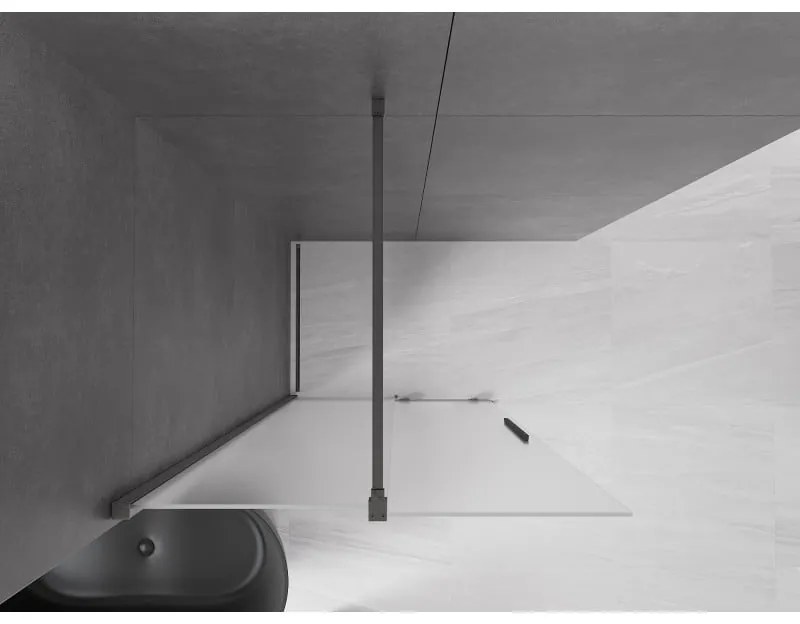 Mexen Velar, sprchová zástěna s posuvnými dveřmi Walk-in 110 x 200 cm, 8mm sklo námraza, grafit broušený, 871-110-000-33-66