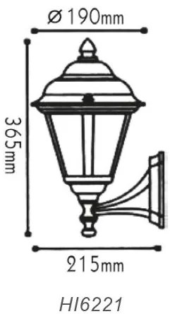 ACA Lighting Venkovní nástěnná lucerna HI6221V max. 60W/E27/IP45, Green-black
