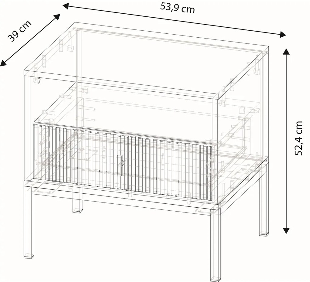 Noční stolek Maggiore 53,9 cm zelený/černý/zlatý