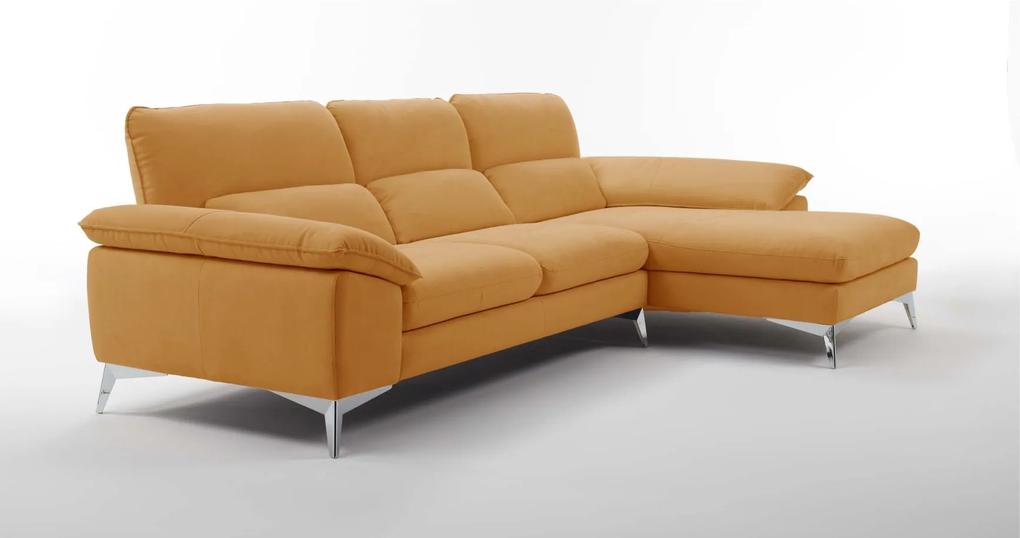 Pregio Italia sofa&relax Moderní rohová sedací souprava TOUCH Provedení: 3 místná + lehátko, Vzorník látek: tekno fibra 11 brown