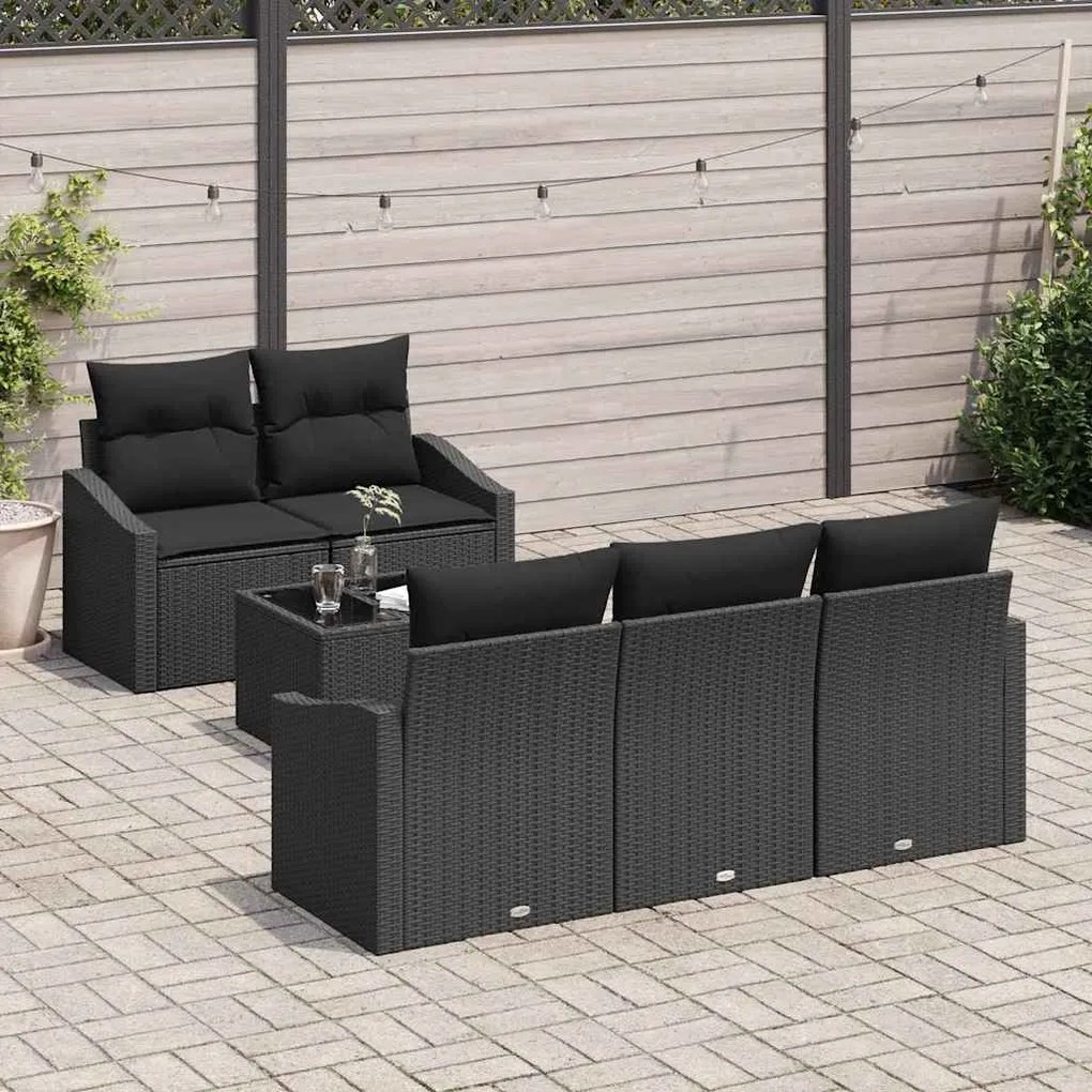 Set pohovek 6 ks Černá polyratan 3346603