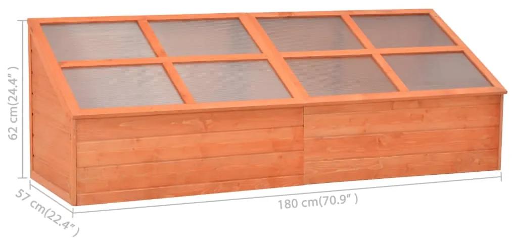 vidaXL Skleník dřevěný 180 x 57 x 62 cm