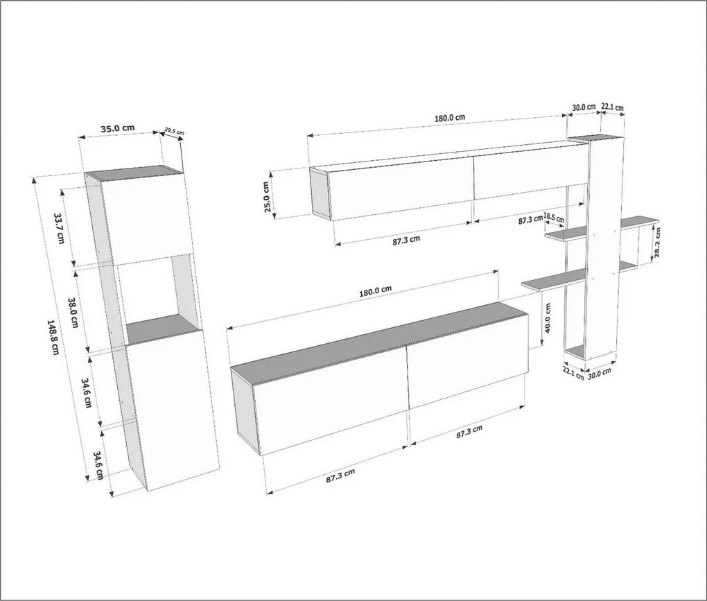Televizní stěna Maxi White