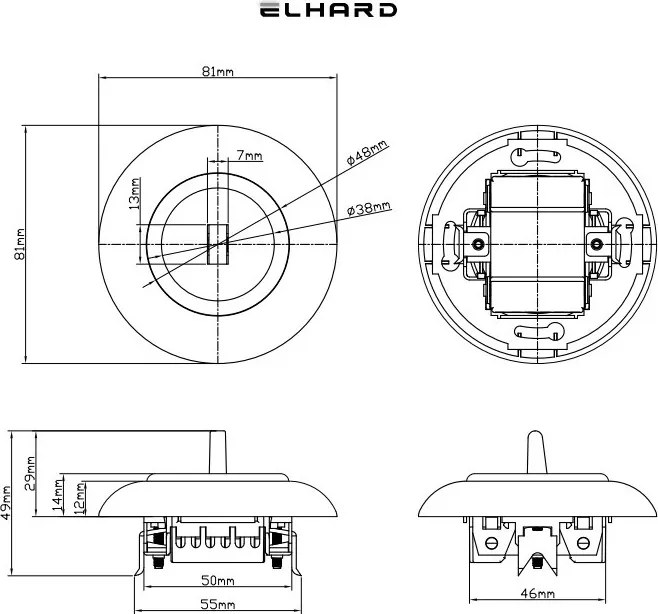Elhard Vypínač Retro Klasik jednopólový č.1, bílý - kompletní set KL5201W
