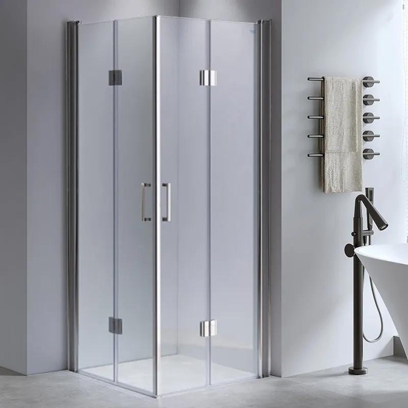 BPS-koupelny Čtvercový sprchový kout HYD-SK1290B 90x90 chrom/transparent + vanička HYD-OSV-ST02B bílá