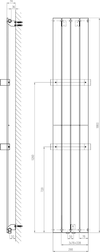 Sapho Colonna otopné těleso 298 x 1800 mm bílé IR140