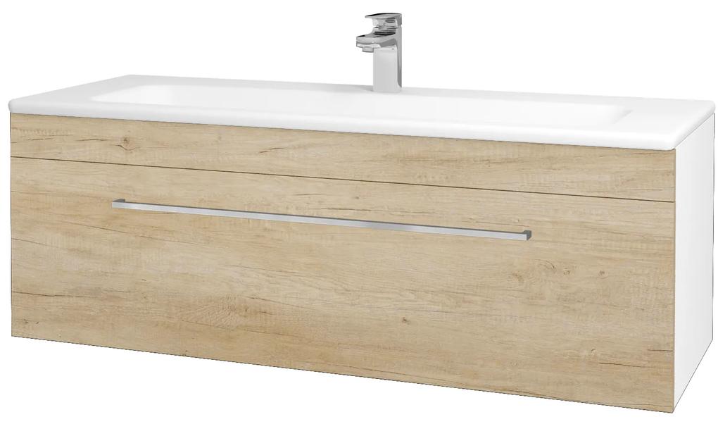 Dřevojas Koupelnová skříň ASTON SZZ 120 Varianta: N01 Bílá lesk / Úchytka T04 / D06 Ořech