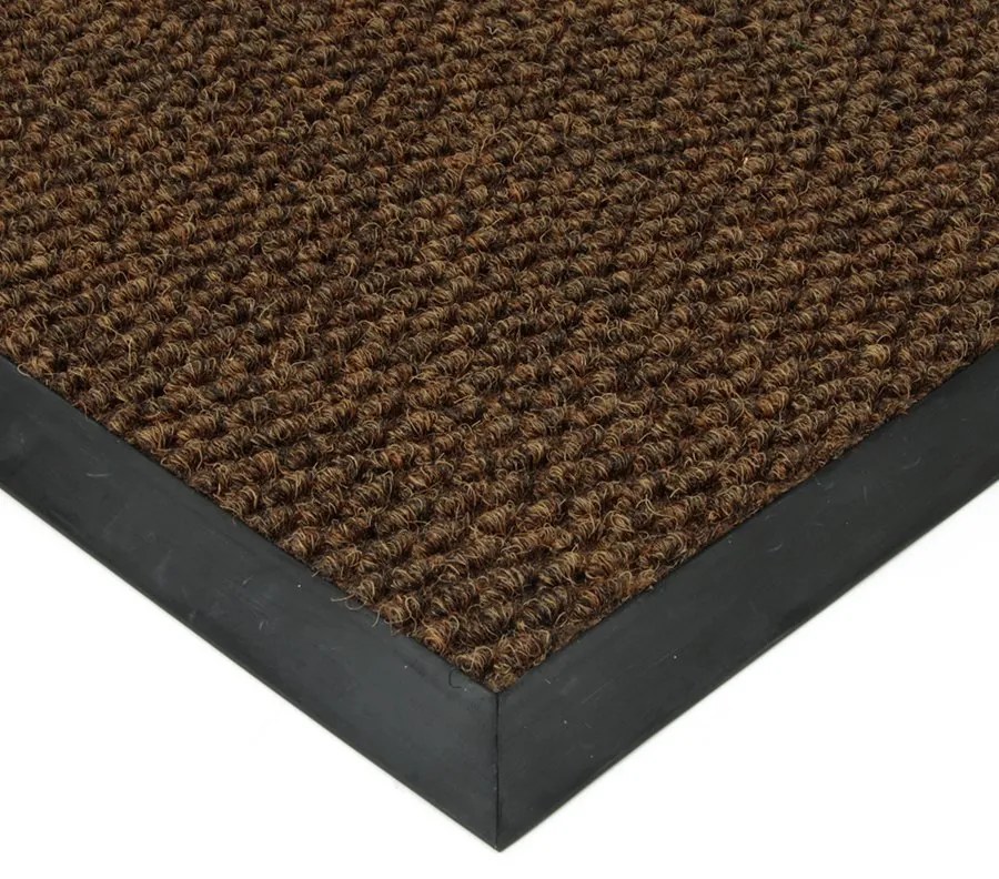 Hnědá textilní zátěžová vstupní čistící rohož Fiona - 50 x 90 x 1,1 cm