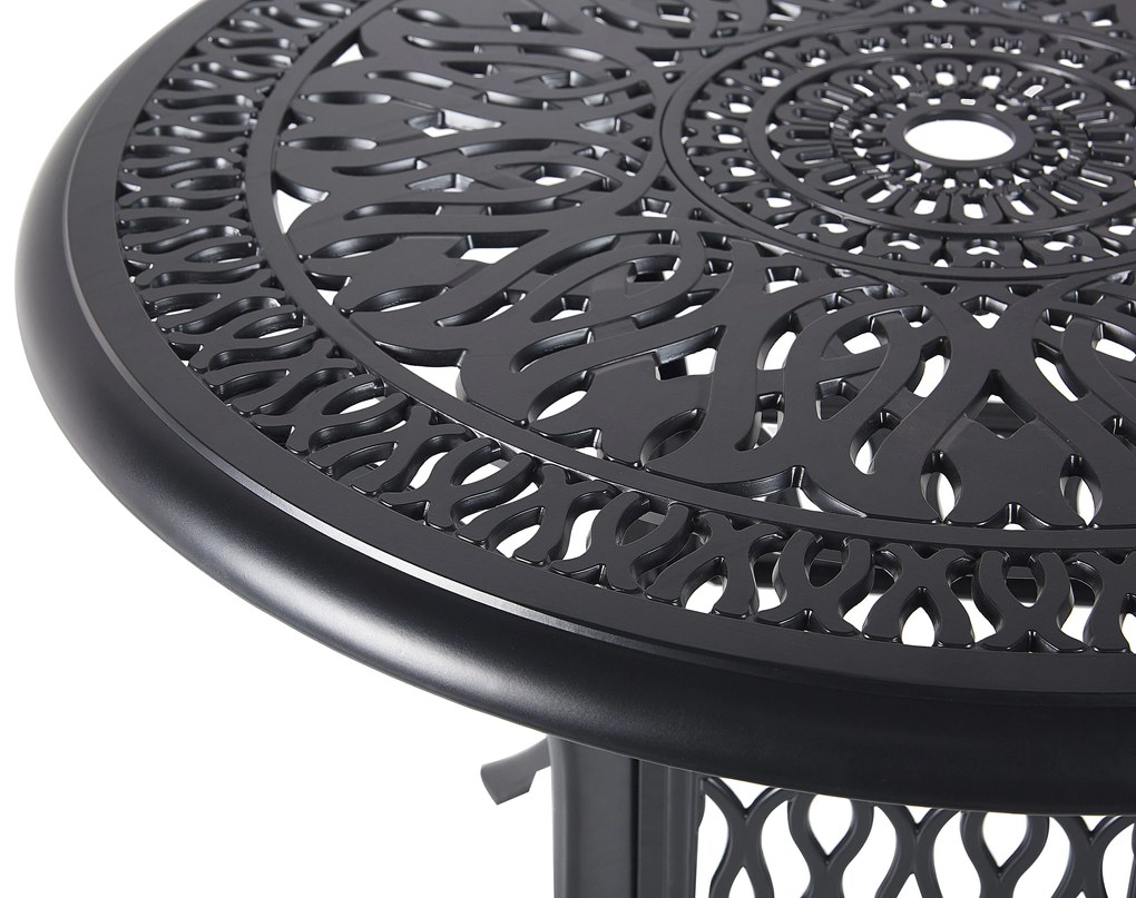 Zahradní stůl kulatý hliníkový ⌀ 90 cm černý ANCONA Beliani