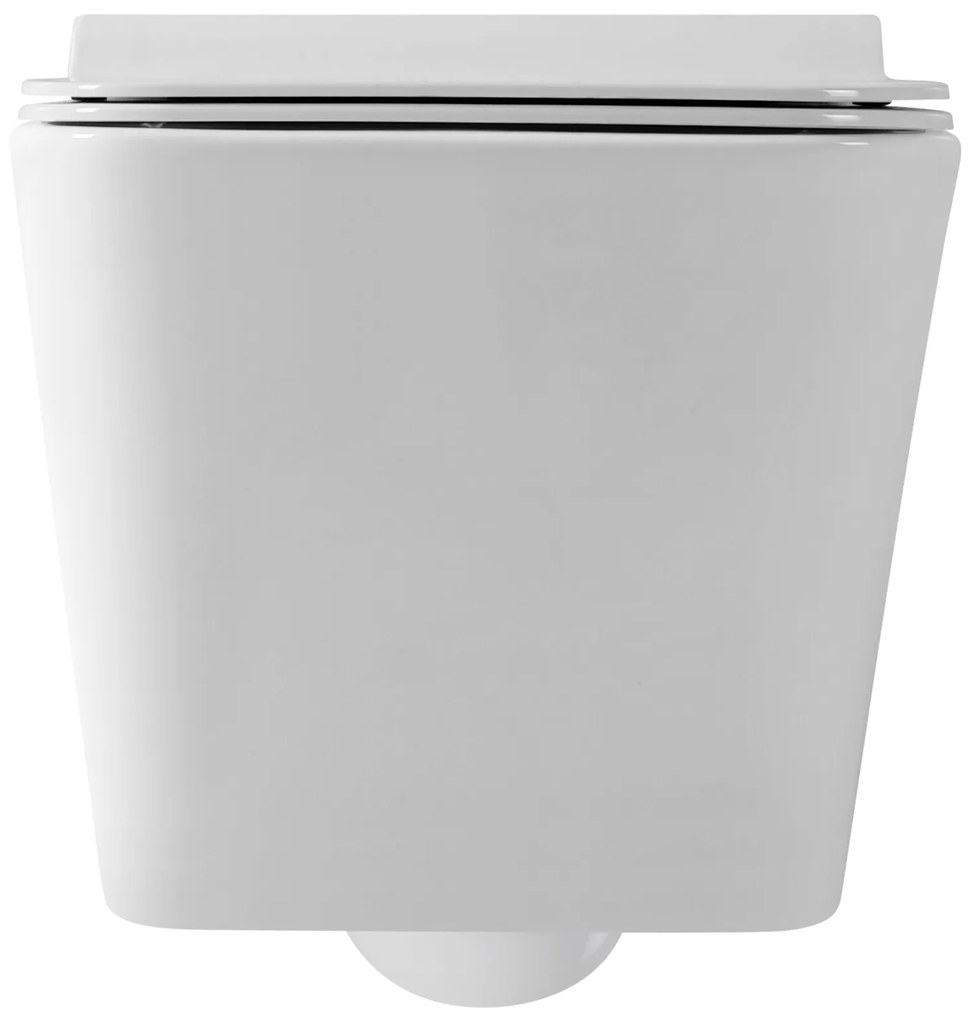 Gamma Mut, závěsná WC mísa 51x36 cm Rimless s pomalu padajícím sedadlem, bílá lesklá, GMA-MUT-202