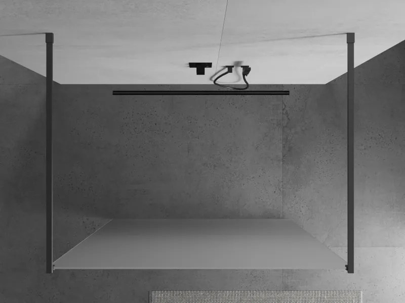 Mexen Kioto, sprchová zástěna Walk-In 120 x 200 cm, 8mm sklo námraza, grafitový profil, 800-120-002-95-30