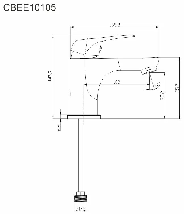 Mereo Lila umyvadlová stojánková baterie s bidetovou sprchou mosaz chrom CBEE10105