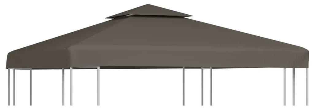 44756 vidaXL Náhradní dvojitá střecha na altán 310 g/m² 3 x 3 m barva taupe