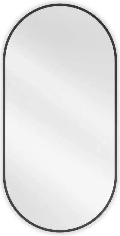 Mexen Loft oválné koupelnové zrcadlo 100 x 50 cm, černý rám - 9851-100-050-000-70