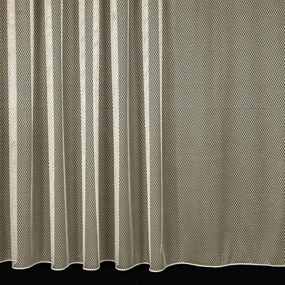 Rand žakárová záclona BAKLAVA 23/1106 hrubé káro, s olůvkem, smetanová, výška 160cm (v metráži)