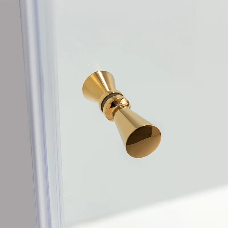 BPS-koupelny Zalamovací otočné sprchové dveře HYD-JSD01 110 zlatá/transparent pro instalaci do niky