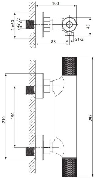 Cersanit S951-581 - Termostatická sprchová baterie ZEN lesklý chrom