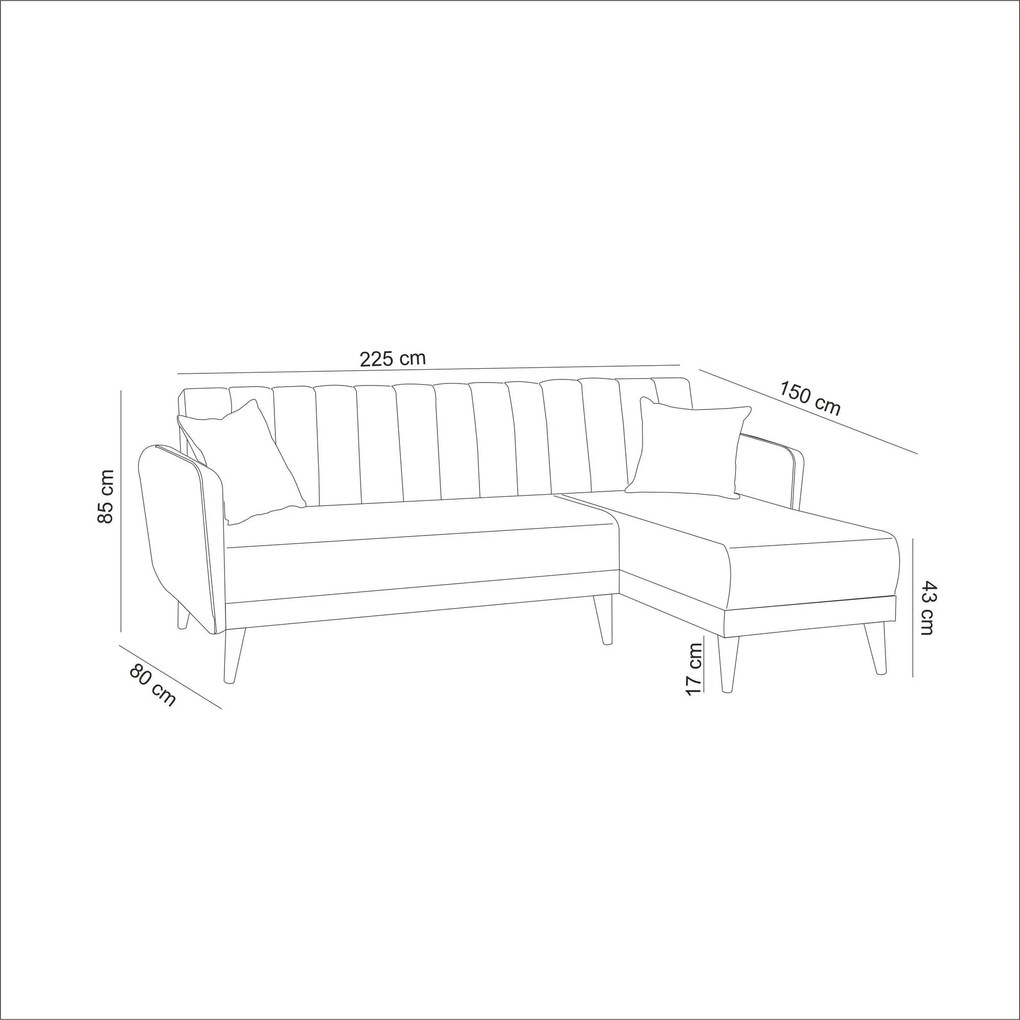 Atelier del Sofa Rohová sedací souprava Aqua Corner Right - Cream, Krémová