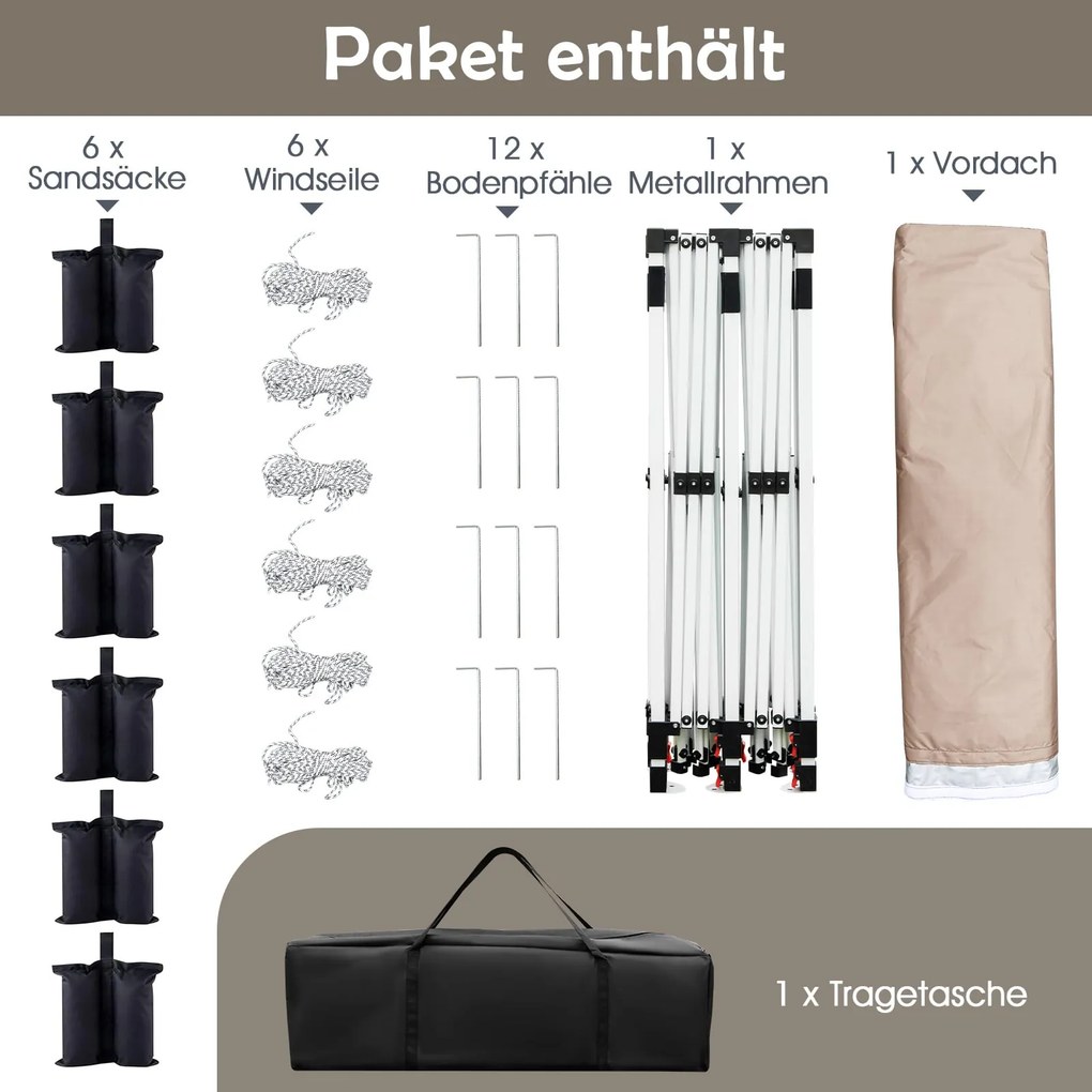 Costway Pavilon s taškou, skládací altán, výškově nastavitelný párty stan