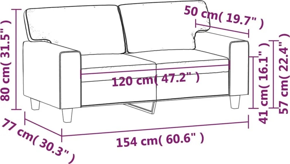 vidaXL 2místná pohovka 120 cm umělá kůže [359412] Barva: cappuccino