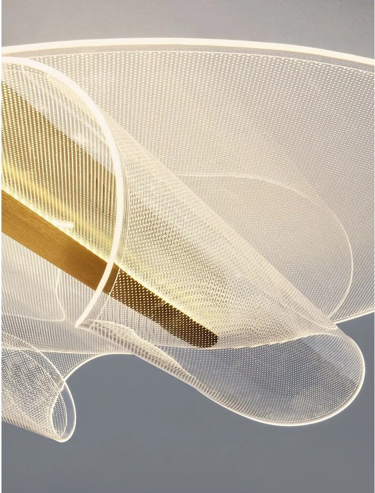 Hliníkové LED stmívatelné stropní svítidlo ve zlaté barvě 55x45 cm Valentin – Nova Luce