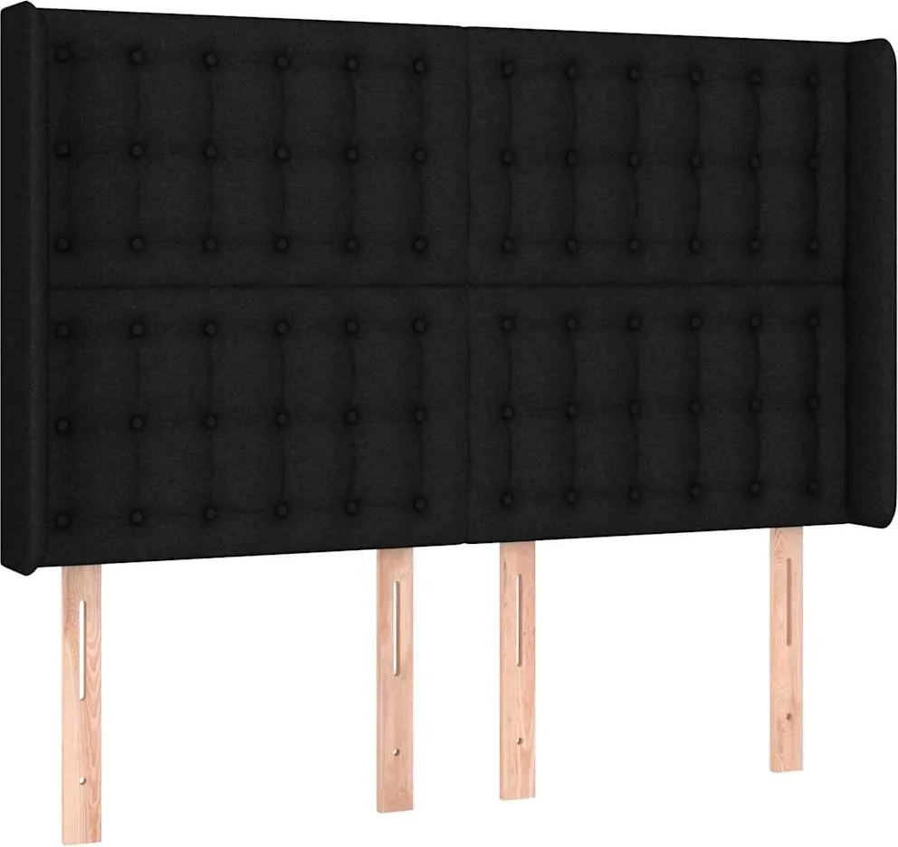 Box spring postel s matrací a LED černá 140x190 cm textil 3139191