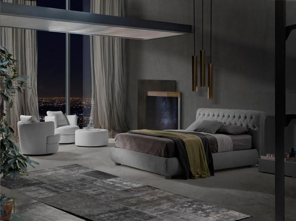 Pregio Italia sofa&relax Luxusní manželská postel 160x200 cm VERO Vzorník látek: tekno fibra 02 linen
